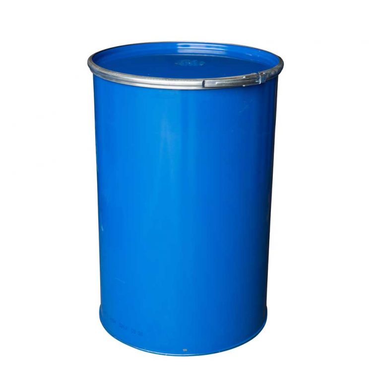Grade 2: 210 ltr steel open top drum including lid and lever fastener